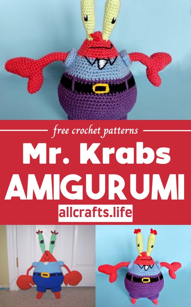 Crochet Mr. Krabs Amigurumi Patterns Free - All Crafts