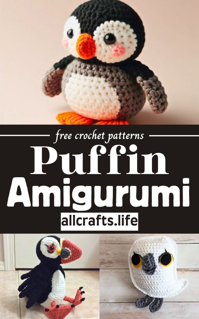 Crochet Puffin Amigurumi Patterns For Beguiling Bookshelf Ornaments ...
