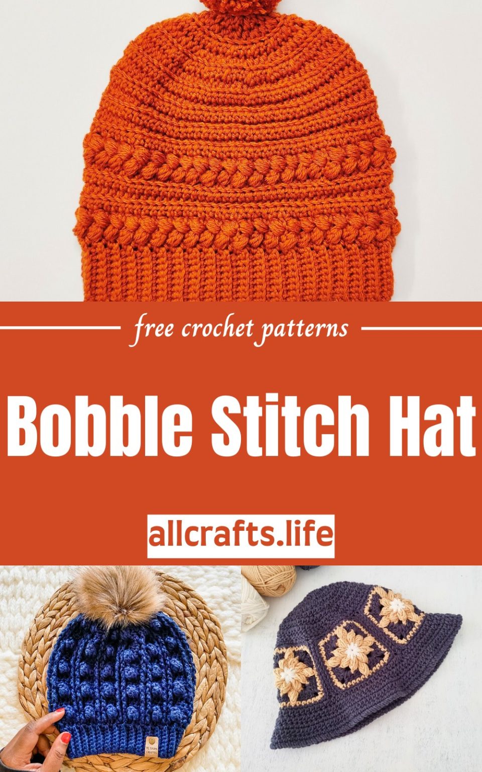 Easy To Make Crochet Bobble Stitch Hat Patterns - All Crafts