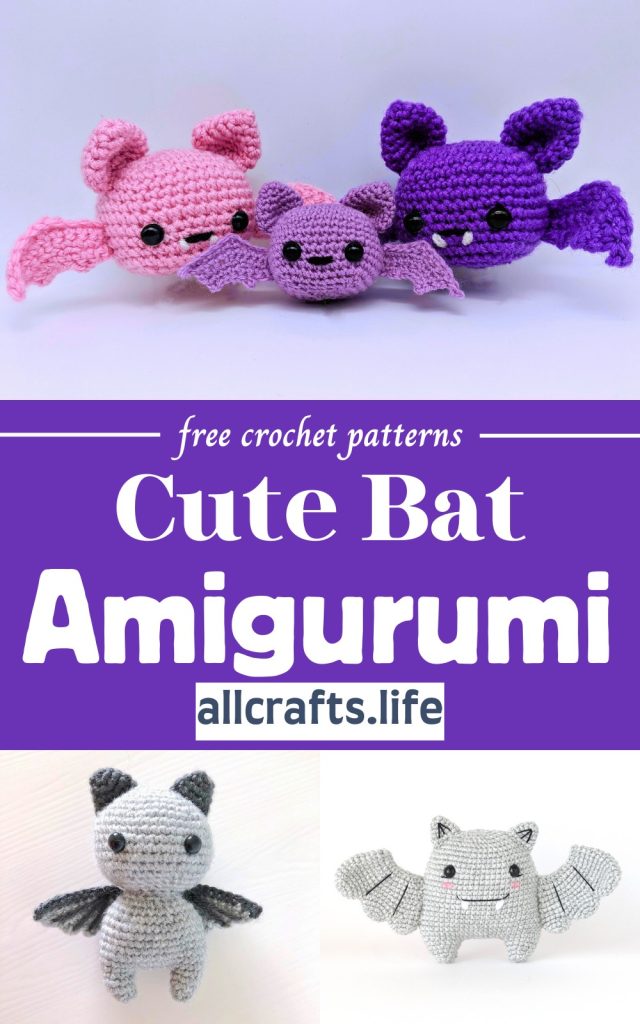 Cute Crochet Bat Amigurumi Patterns In Different Solid Colors - All Crafts