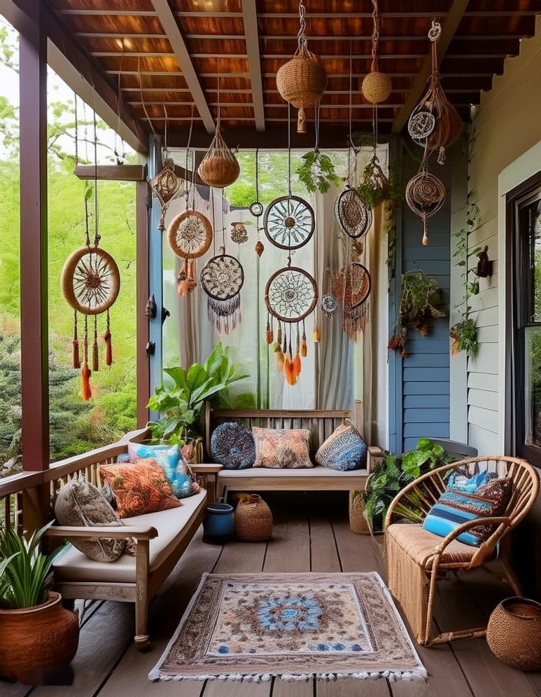10 Stylizing Unique Boho Back Porches Ideas - All Crafts