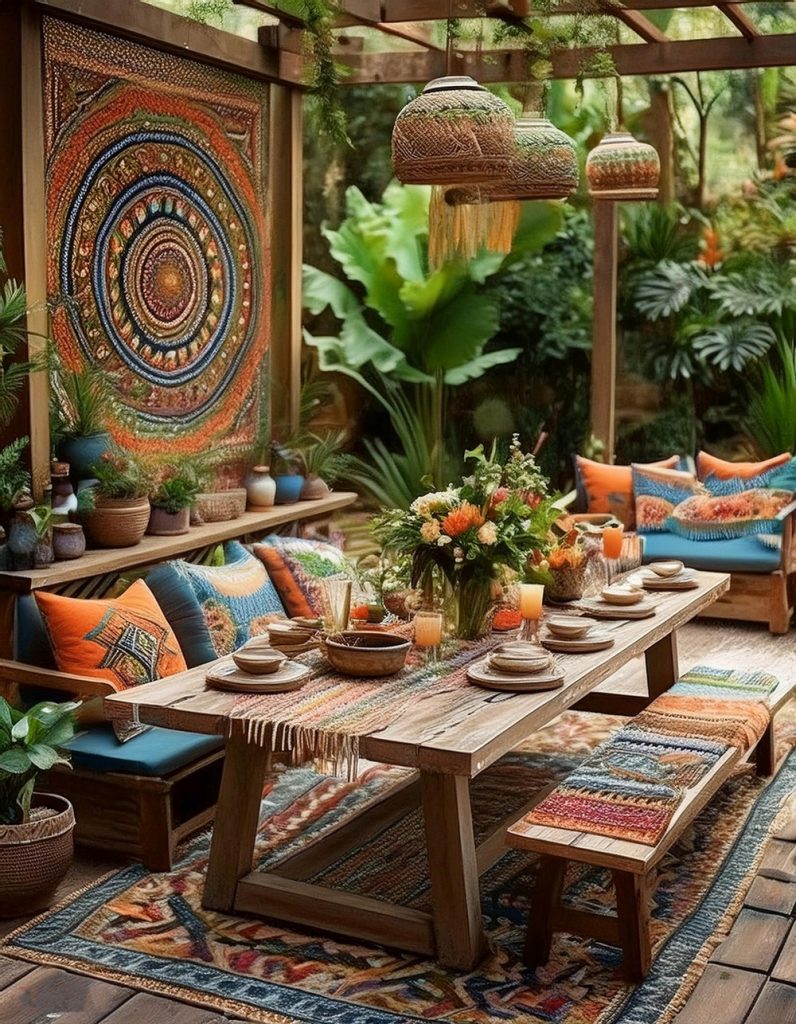10 Best Stylizing Boho Style Outdoor Dining Ideas - All Crafts