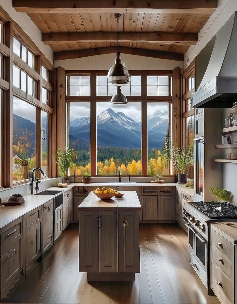 10 Super Stylized Modern Mountain Home Kitchen Ideas - All Crafts